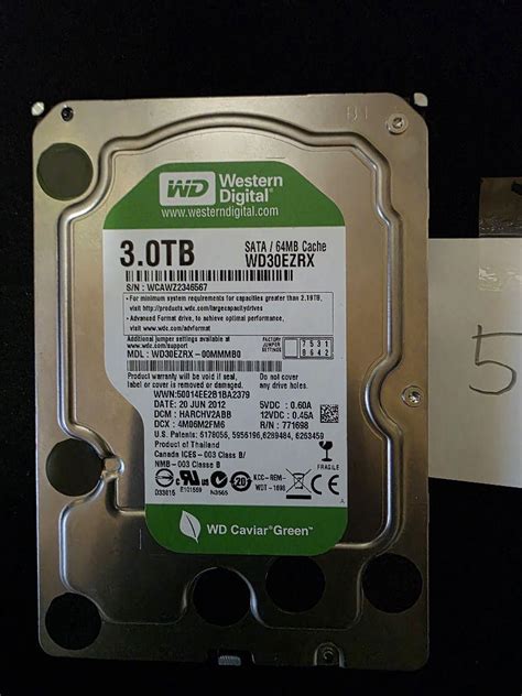 5 Wd 3tb Hdd Wd30ezrx 5400rpm 正常 メルカリ