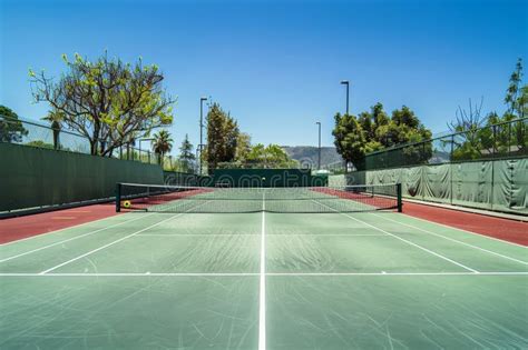 An Empty Tennis Court Without Players Stock Illustration Illustration