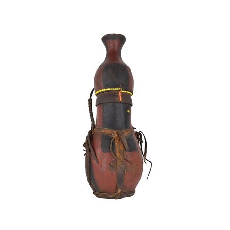 Samburu Beaded Gourd Container With Leather Straps Kenya Etsy