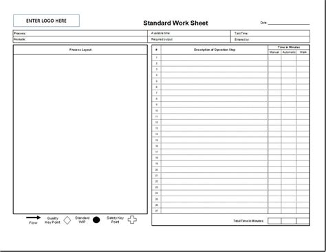 Standard Work Chart Etsy