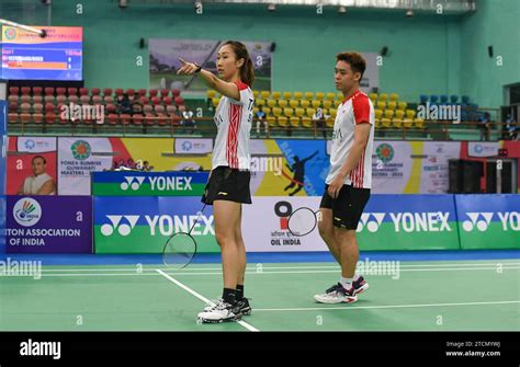 Terry Hee Yong Kai And Jessica Tan Wei Han Of Singapore Play Against Mads Vestergaard And