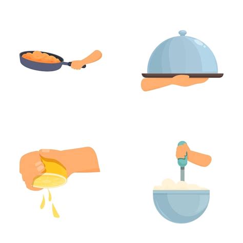 Premium Vector Cooking And Serving Vector Icons Set