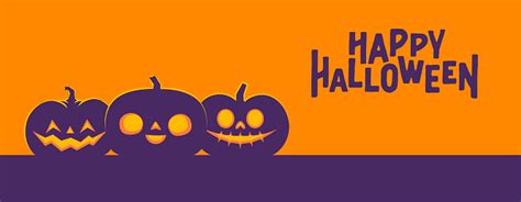 잭 오 랜턴 새겨진 호박과 할로윈 배너 수평 디자인 간단한 만화 유령 디자인 과자 안 주면 장난칠 거예요 10월에 대한 스톡