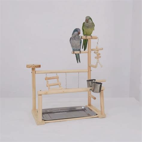Bird Play Stand Parrot Perch Stand Natural Wood Bird Playground