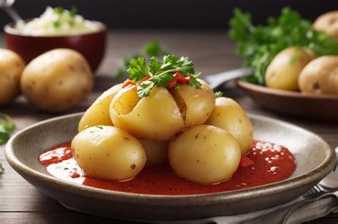 Premium Ai Image A Fresh Potatoes Fri With Souce
