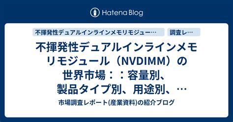 不揮発性デュアルインラインメモリモジュール（nvdimm）の世界市場：：容量別、製品タイプ別、用途別、地域別分析 予測（～2028年
