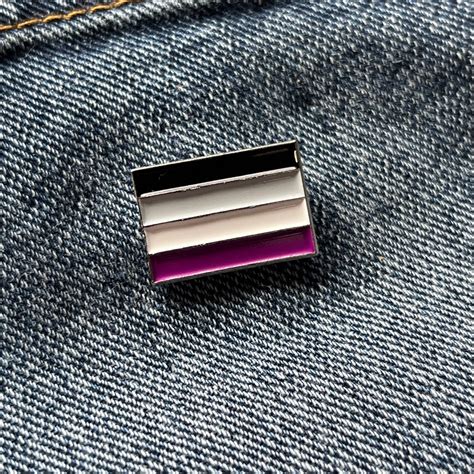 Metal And Enamel Asexual Pride Flag Pin Badge With Secure Locking Back
