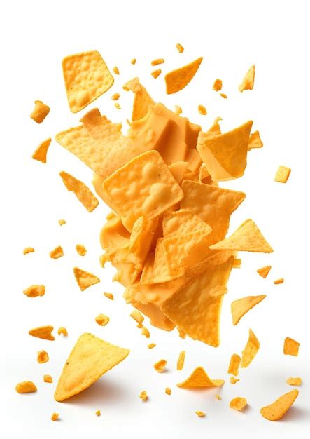 Big Chunks Of Cheddar Cheese And Triangular Tortilla Chips Premium Ai