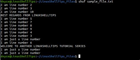 How To Shuffle File Lines Using Sort Shuf And Awk Commands