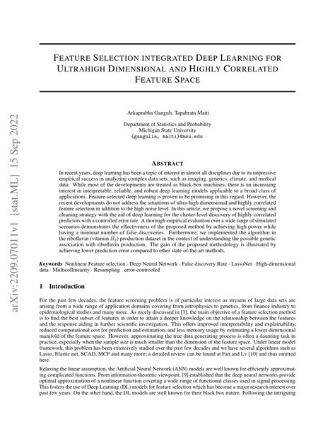 pdf feature selection integrated deep learning for ultrahigh