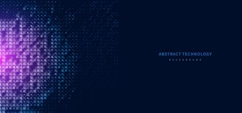 Abstract Technology Futuristic Digital Concept Square Pattern With