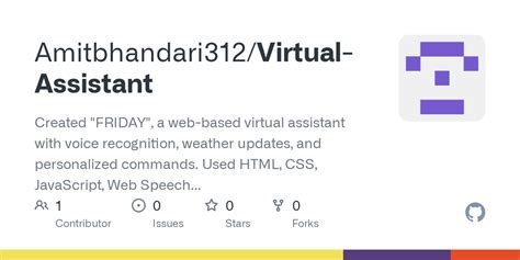 Github Amitbhandari312virtual Assistant Created Friday A Web