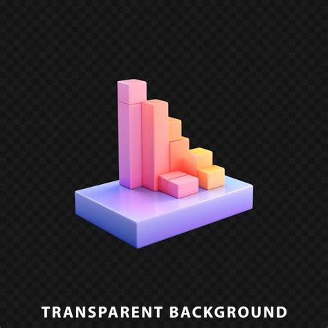 Premium PSD D Render Chart Bar Isolated On Transparent Background