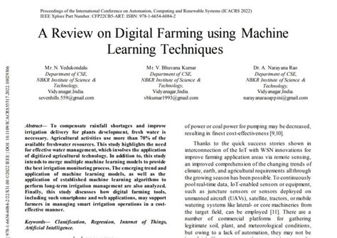 Bhuvana Kumar V On Linkedin I Published My Article Entitled On A Review On Digital Farming Using…