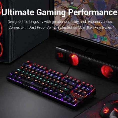 Redragon Redragon K552 لوحة مفاتيح الألعاب الميكانيكية قوس قزح Led 87