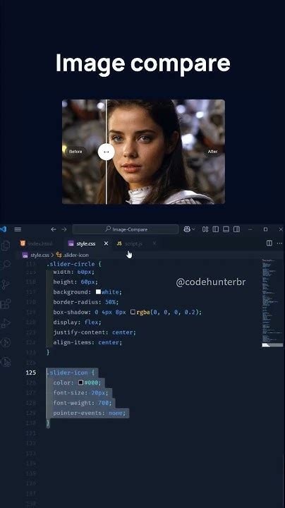Image Compare Html Css E Javascript Coding Youtube