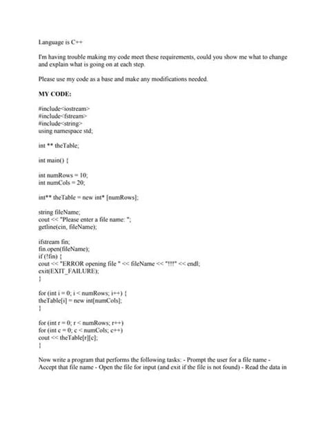 language is c i m having trouble making my code meet these requireme docx