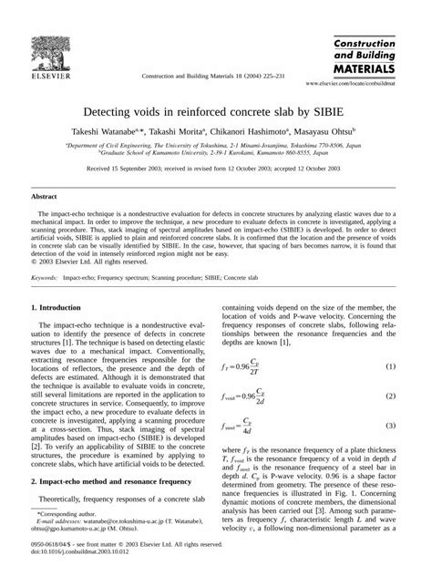 Pdf Detecting Voids In Reinforced Concrete Slab By Sibie Dokumentips