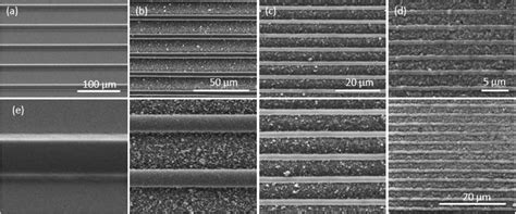 SEM images of the line space pattern a master pattern line width w ¼ Download Scientific