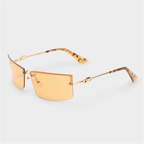 Alien Bright Gold Uni Sex Rectangle Sunglasses Le Specs