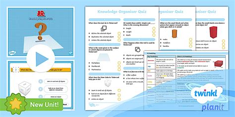 Computing 3d Modelling Year 6 Knowledge Organiser Quiz Pack