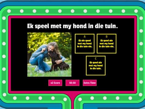 Afrikaans Ontkennende Vorm En Voornaamwoorde Graad 5 Gameshow Quiz