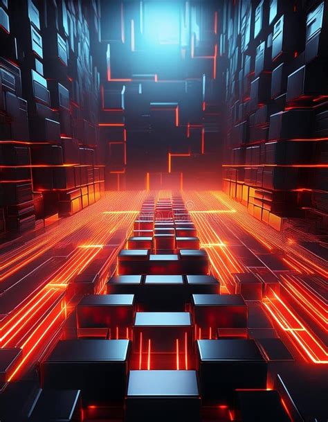 3d Representation Of Firewall Futuristic Network Defense Concept