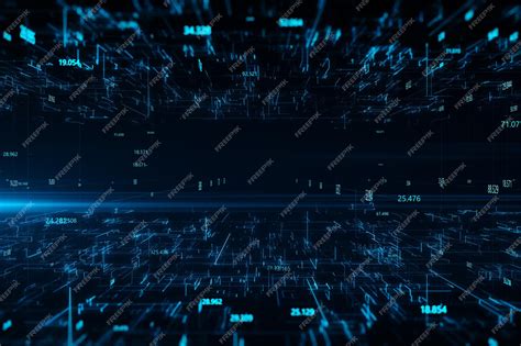 Premium Photo Abstract Digital Data Background With Glowing Binary