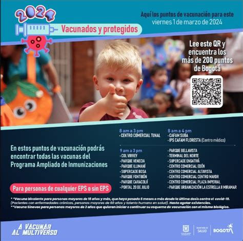 Estos son los puntos de vacunación contra COVID 19 en Bogotá hoy 1 de