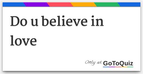 Do U Believe In Love
