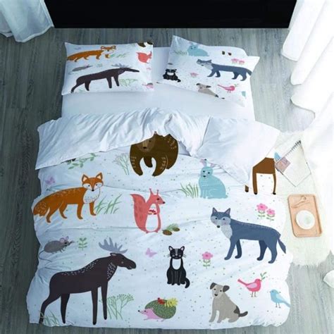Housse de couette Animaux de dessin animé Microfibre x cm Cdiscount Maison