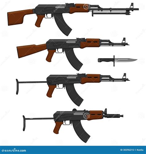 Assault Rifles Stock Vector Illustration Of Layered 30296215