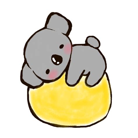 やわらかいものに抱き着くコアラさんのイラスト ゆるくてかわいい無料イラスト素材屋「ぴよたそ」