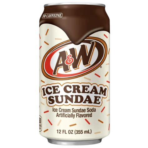 Aandw Ice Cream Sundae Soda Can 12x355ml Candy Cargo