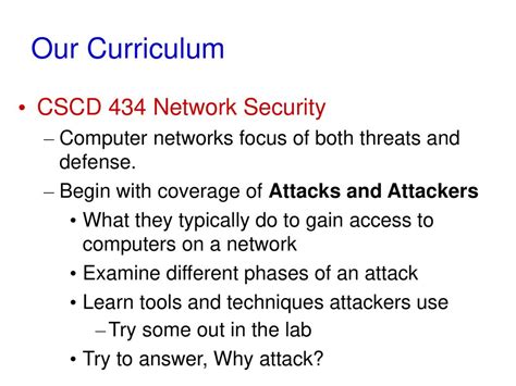 Cscd 434 Network Security Spring 2012 Lecture 1 Course Overview Ppt