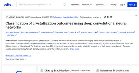 Classification Of Crystallization Outcomes Using Deep Convolutional Neural Networks Scite Report