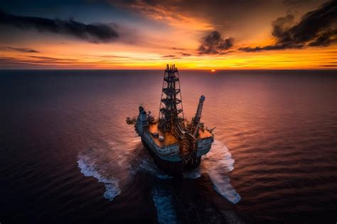 Premium Ai Image Aerial View Offshore Drilling Rig Jack Up At The Offshore Location During