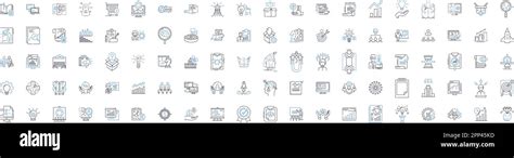 Planning And Scheming Line Icons Collection Plotting Strategizing