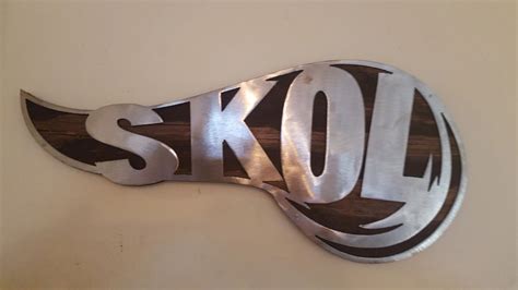 Minnesota Vikings Skol Horn On Wood Viking Football Wall Etsy