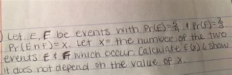 Let E F Be Events With Pre 23 Pre N F X