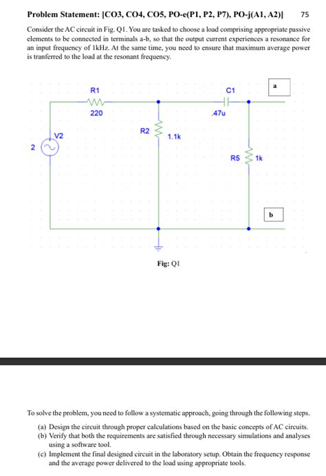 Solved Consider The AC Circuit In Fig Q1 You Are Tasked Chegg Com