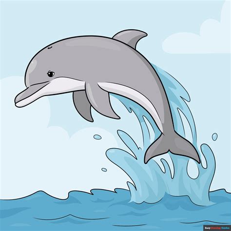 Jumping Dolphin Drawing