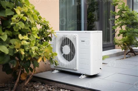 Air Source Heat Pump Installed In Residential Building Generative AI 26781889 Stock Photo At