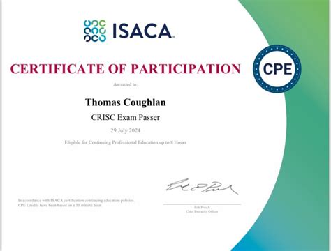 Tom Coughlan On Linkedin Isaca Crisc