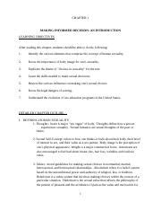 HumanSexuality IM Ch01 1 Doc CHAPTER 1 MAKING INFORMED DECISION AN