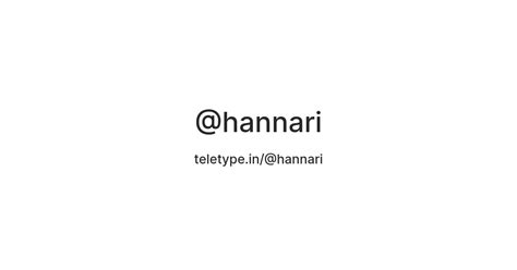 Hannari — Teletype