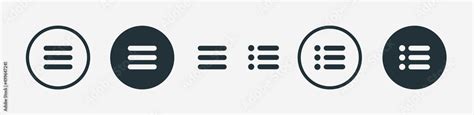 Website Navigation Hamburger Menu Icons Set Flat Website Menu Icons