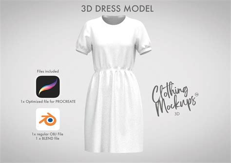 3d Dress Procreate Obj And Blender Etsy