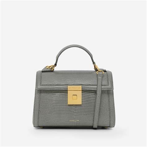The Paris Stone Grey Lizard Effect Demellier