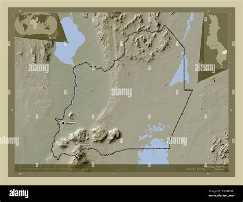 Machinga District Of Malawi Elevation Map Colored In Wiki Style With